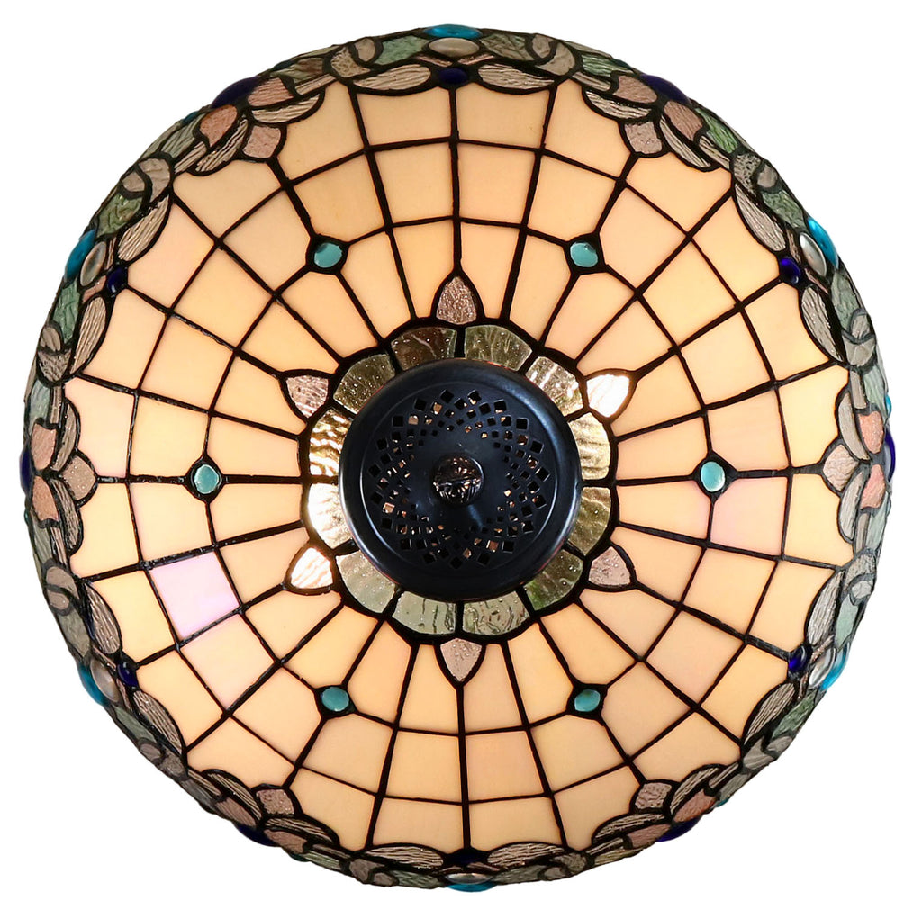 Large 16 " Ocean Blue Art Nouveau Leadlight Tiffany Pendant Light ...