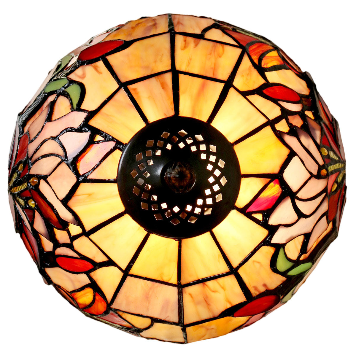 Amazing Oriental Lily Style Stained Glass Leadlight Tiffany Desk Lamp ...