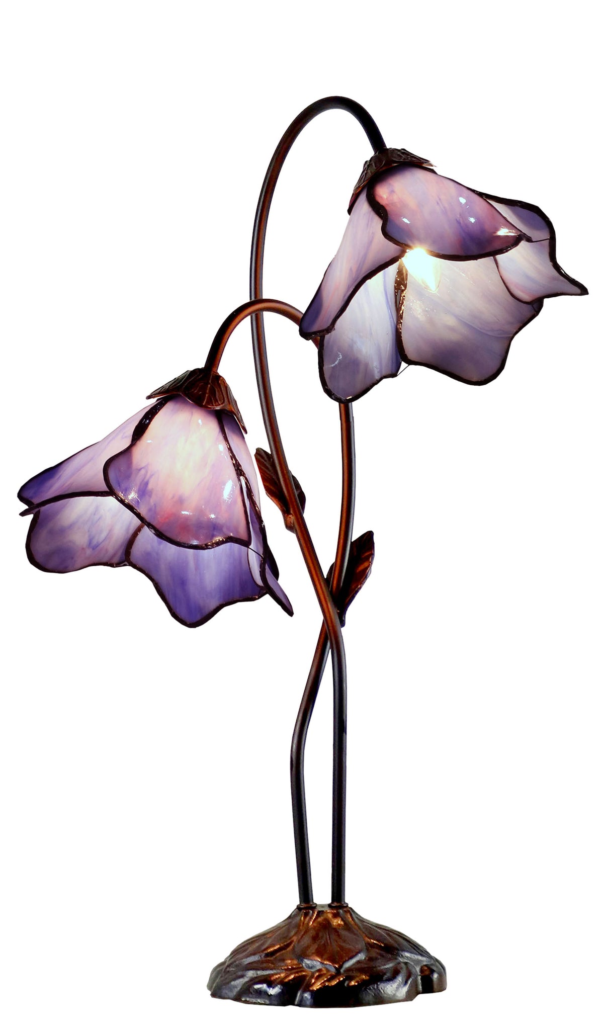 Double Lamp shade Flower Water Lily Style Tiffany Table Lamp*Blue-Purp ...