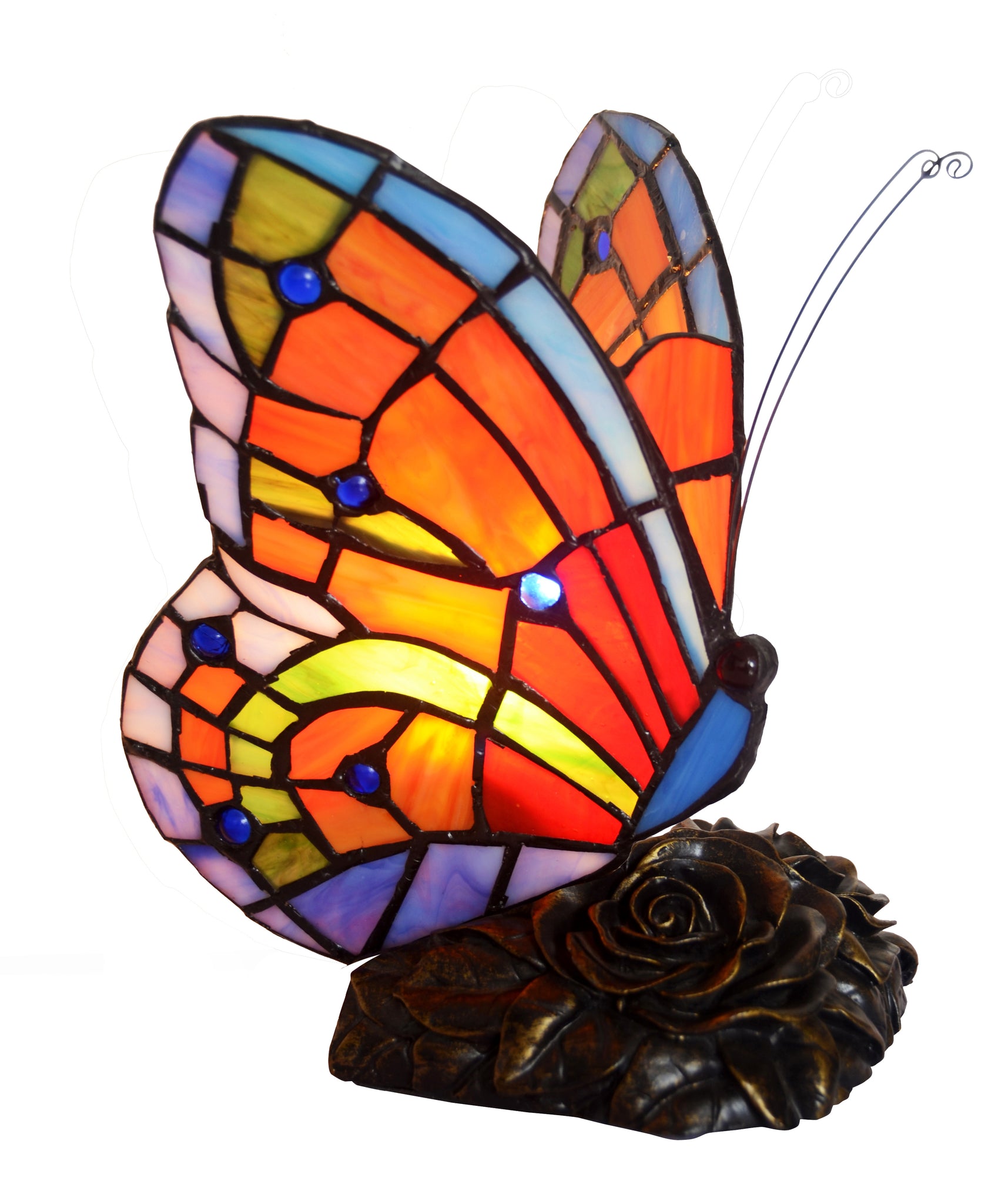 Red Butterfly Tiffany Leadlight Stained Glass Art Deco Table Lamp ...